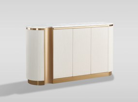 Komoda Stilig ST917 158 cm ecru/zlatá/mramor