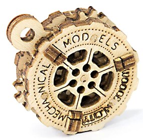 Wooden.city Wooden City 3D dřevěné mechanické puzzle 3 mechanické přívěsky na klíče