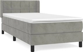 Box spring postel s matrací světle šedá 80 x 200 cm samet 3130925