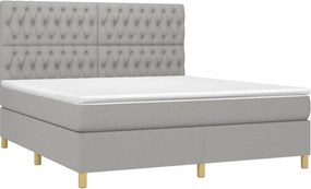 Box spring postel s matrací světle šedá 180 x 200 cm textil 3142593