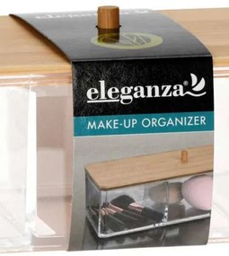 Koupelnová nádoba Elegan 3, čirá/s dřevěnými prvky