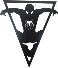 Dřevěná dekorace černá Spiderman v trojúhelníku