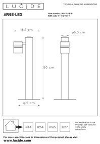 Lucide 14867/49/12 - LED Venkovní lampa ARNE-LED 1xGU10/5W/230V matný chrom IP44