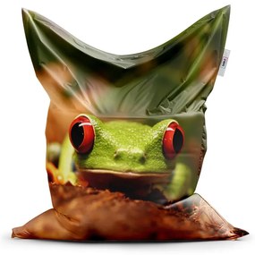 Sedací vak Classic zelená žába - dětský, zelená / hnědá