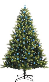 Umělý skládací vánoční stromeček 300 LED Zelená 240 cm PVC a PE 3396016
