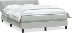 Box spring postel s matrací světle šedá 160x210 cm samet 3317697