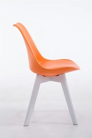 Konferenční židle Borneo V2 bílá konstrukce umělá kůže – oranžová
