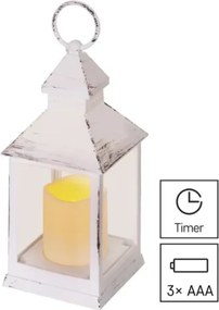 LED lucerna EMOS DCLV01 ZY2114 antik bílá 3xAAA blikající světlo s časovačem