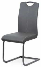 Jídelní židle šedá kovová pohupovací podnož šedý lak DCL-613 GREY