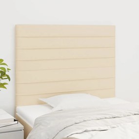 Čelo postele krémové 80x5x118/128 cm látkové 3116451