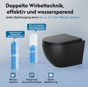 design závěsný klozet DOPORRO DZ108 - WC BLACK - soft close