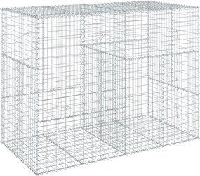 Gabionový koš s víkem 200 x 100 x 150 cm pozinkované železo 3295214