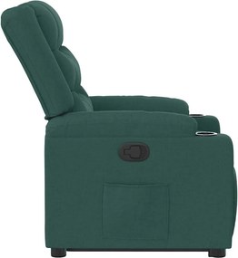 Zvedací polohovací křeslo tmavě zelené textil 3310264