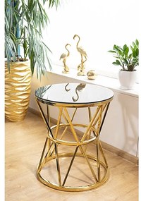 Konferenční stolek Carroll (sklo + zlatá). 1050043