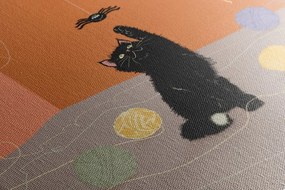 Obraz hravá kočka s klubky Varianta: 90x60