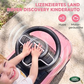 AIYAPLAY LAND ROVER DISCOVERY odrážedlo, vozidlo k odrážení s klaksonem, zvuky motoru, úložný prostor pod sedadlem 18–36 měsíců, růžová