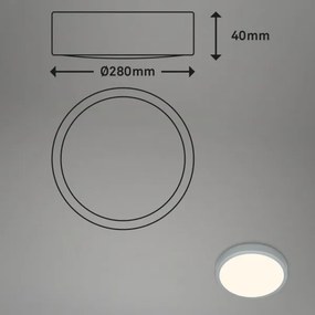 Briloner 3700-014-LED Stropní svítidlo RUNA LED/16W/230V 3000K pr. 28cm stříbrná