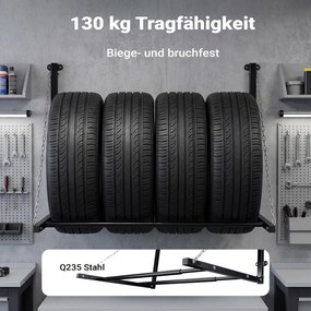 Držák pneumatik Wiltec – 130 kg, černá (51484)