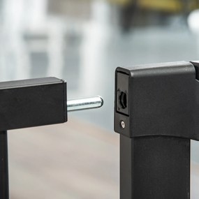 PawHut Zabezpečovací brána pro domácí mazlíčky 75-103 cm pro schody a dveře s 2 prodlouženími, automatickým zámkem a dvojitým zámkovým systémem, černá