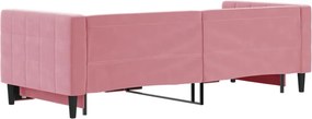 Válenda s přistýlkou růžová 80 x 200 cm samet 3196687