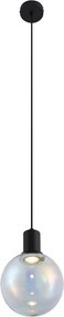 Designová závěsná lampa černá s duhovým sklem 20 cm - Mallon