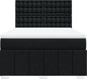 Box spring postel s matrací černá 160x200 cm textil 3291735