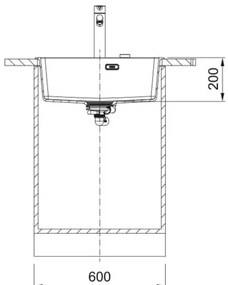 Franke Maris MRG 610-54 FTL Granitový dřez bez odkapu, 59x50 cm, onyx