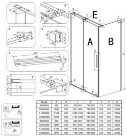 BPS-koupelny Obdélníkový sprchový kout HYD-ATA-1K 100x80 chrom/transparent - bez vaničky