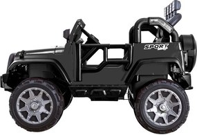LEAN CARS Elektrické autíčko Jeep HP012 černé, LED, MP3