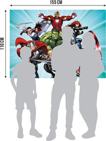 Dětská vliesová fototapeta na zed' Marvel Avengers v Bitvě, Disney | 155 x 110 cm | DFTDNM 5276