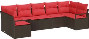 Set pohovek 7 ks Hnědá polyratan 3346534