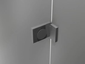 Mexen Lunar L, pravý výklopný sprchový kout 85 x 90 cm, 8mm čiré sklo, grafitový profil, 834L-085-090-95-00-P
