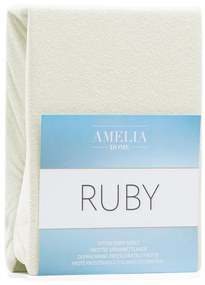 Froté prostěradlo s gumou Amelia Home Ruby ecru