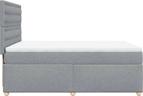 Box spring postel s matrací světle šedá 160 x 200 cm textil 3293645