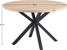 Jedálenský stůl, dub sonoma / čierna, průměr 120 cm, MEDOR