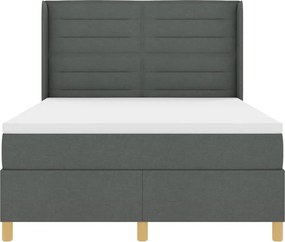 Postel s boxspringem s matrací Tmavě šedá 140 x 190 cm textil 3341764