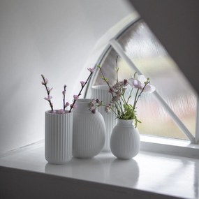 LYNGBY Porcelánová váza Vase White 12 cm, bílá barva, porcelán