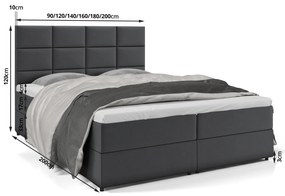 SFAB Kontinentální čalouněná postel MERCURY (90x200 cm) Barva látky: RIVIERA 38