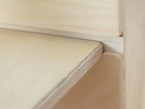 Benlemi Dřevěná skládací učící věž AUTOBUS 5v1 s křídovou tabulí pro děti Zvolte barvu: Bílá samolepka