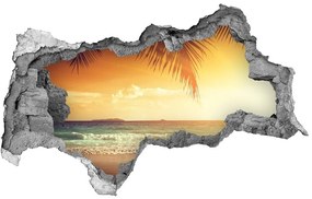 Wallmuralia Samolepící díra na stěnu Tropická pláž 95x73 cm