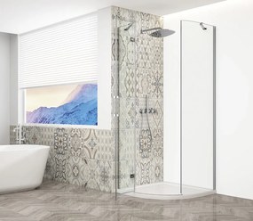 Gelco Trinity Chrom čtvrtkruhový sprchový kout 90 x 90 x 200 cm otevírací levá aluchrom sklo čiré GT6590CL-CH