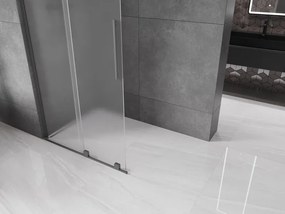 Mexen Velar L, posuvná sprchová zástěna Walk-in 120 x 200 cm, 8mm sklo námraza, broušený grafit, 871-120-003-33-95