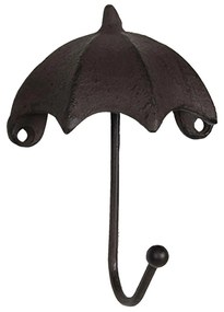 Clayre And Eef Kovový hnědý háček ve tvaru deštníku Umbrella