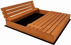 Sand Tropic Dřevěné pískoviště s lavičkami a příslušenstvím 100x100 cm