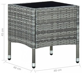 Zahradní konferenční stolek polyratan / sklo Dekorhome Šedá