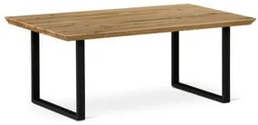 Autronic Konferenční stůl Stůl konferenční 110x70 cm, masiv dub, přírodní hrana, kovová noha &amp;quotU&amp;quot 6x2 cm (KS-F110U DUB)