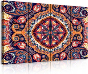 Obraz 120x80 Mandala polyptych etnický vzor ornament jasné barvy