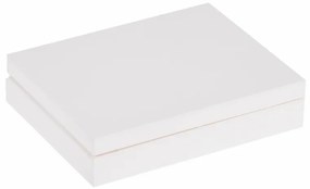 Dřevěná krabička Plochá - Bílá 16x12x4 cm