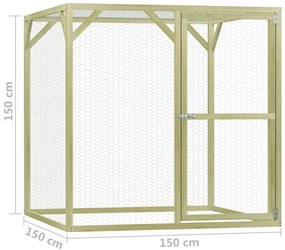 vidaXL Marketos Klec pro kuřata 1,5 x 1,5 x 1,5 m impregnovaná borovice