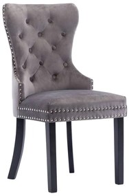 Jídelní židle 4 ks šedé samet - Default Title